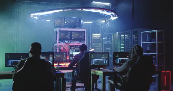 Young Men Hacking in a Basement, Stock Footage | VideoHive