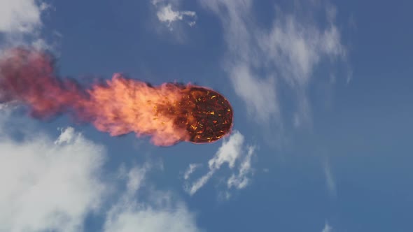 Meteorite Burning Up In The Earth's Atmosphere, Motion Graphics | VideoHive