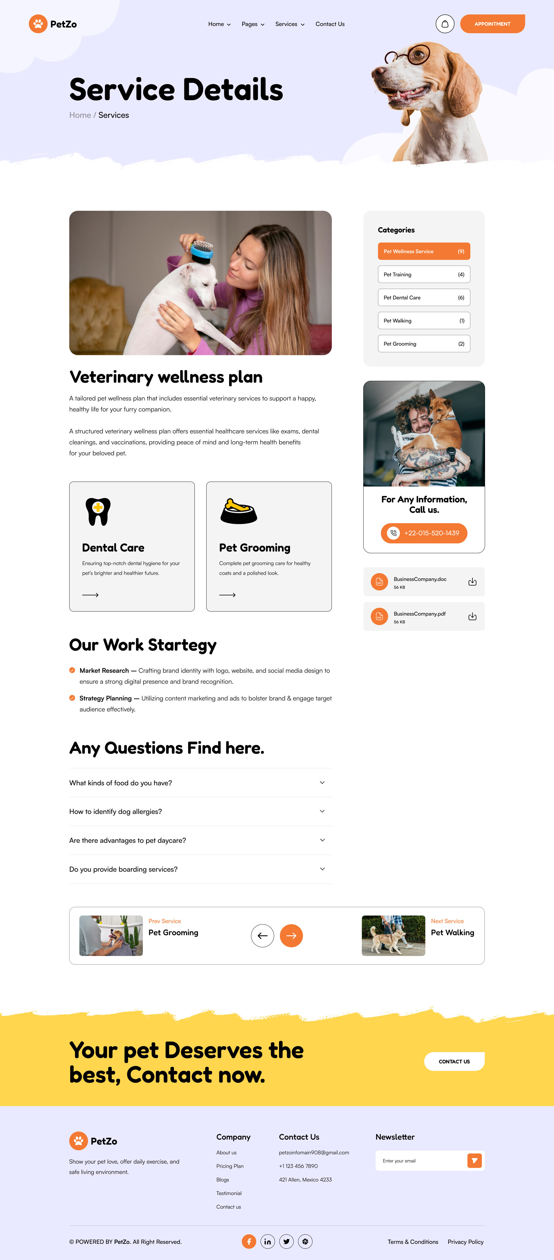 PetZo - Veterinary & Pet Care Figma Template by CreativeGigs | ThemeForest