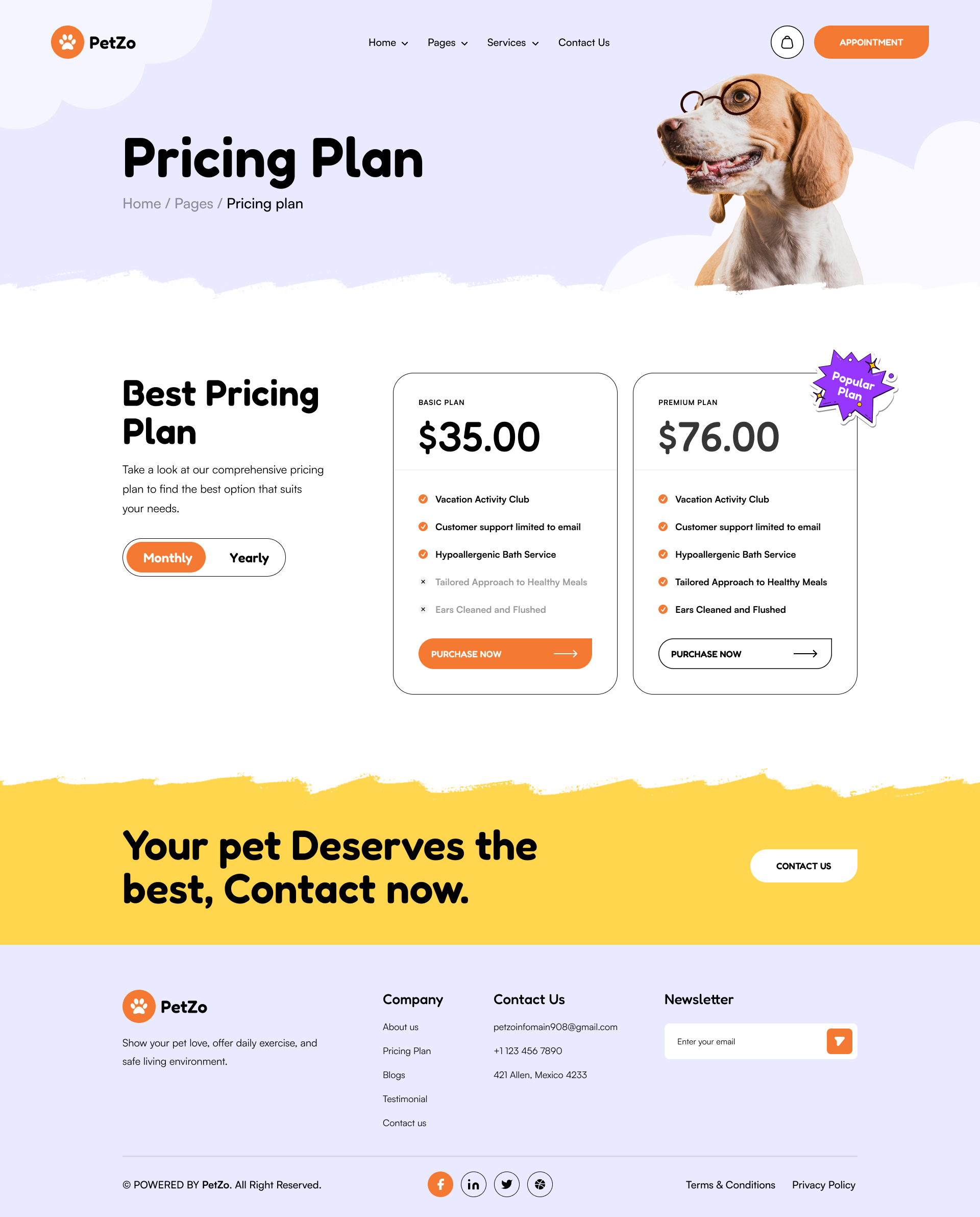 PetZo - Veterinary & Pet Care Figma Template by CreativeGigs | ThemeForest