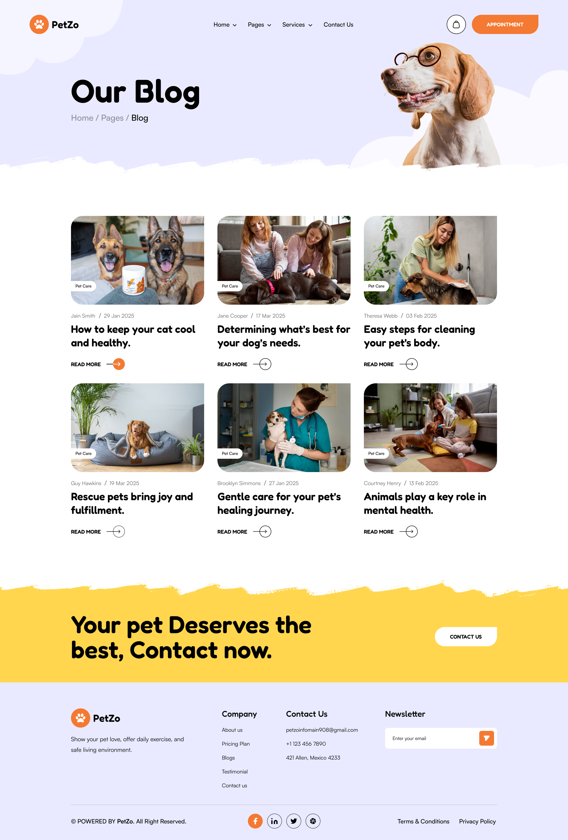 PetZo - Veterinary & Pet Care Figma Template by CreativeGigs | ThemeForest