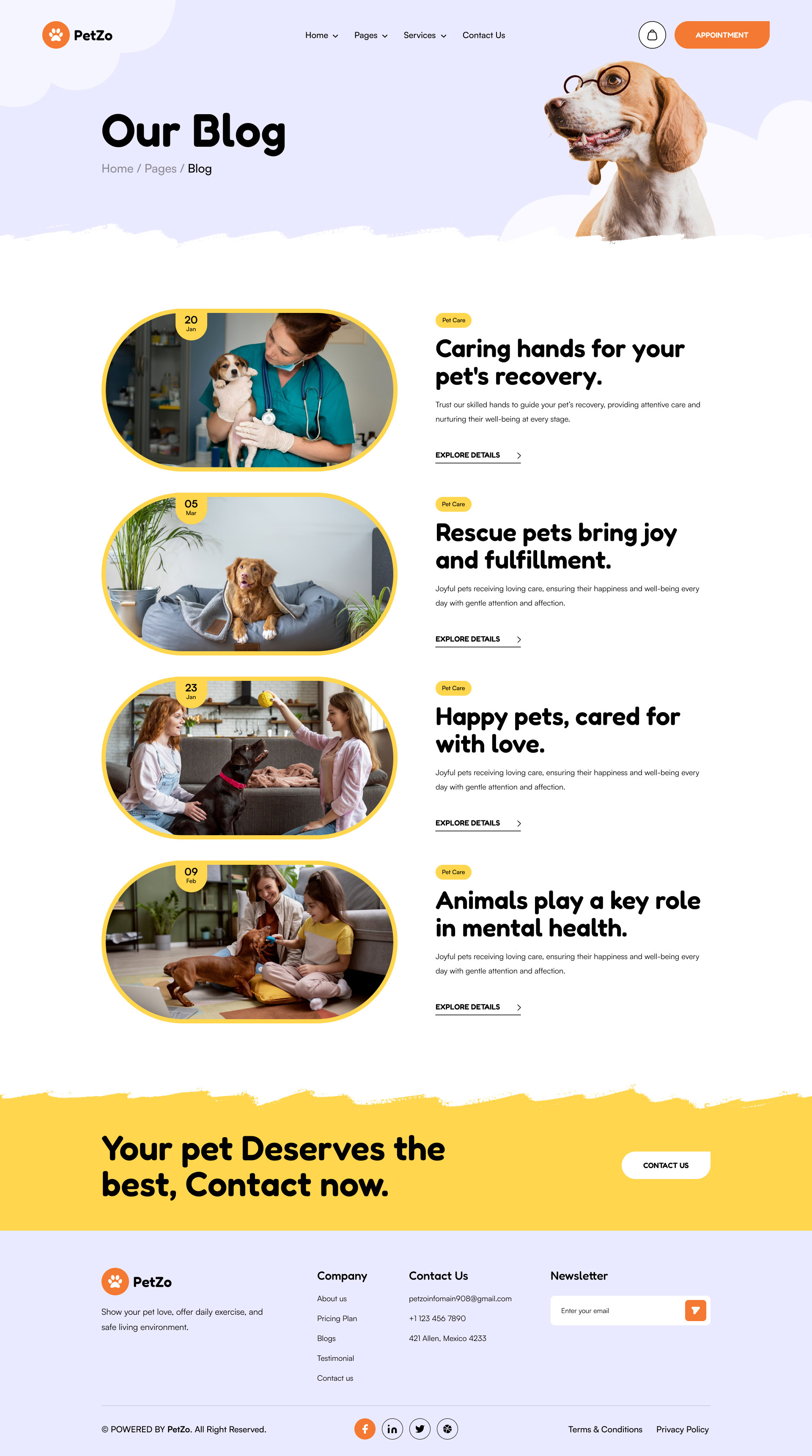 PetZo - Veterinary & Pet Care Figma Template by CreativeGigs | ThemeForest