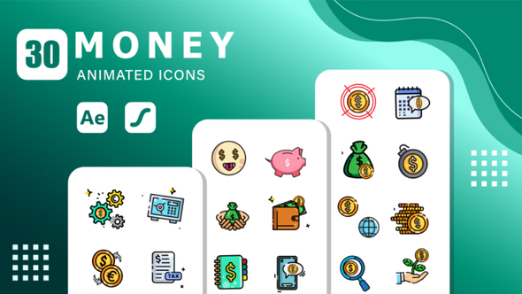 30 Money Animated Icons | After Effects Template & Lottie Animation ...