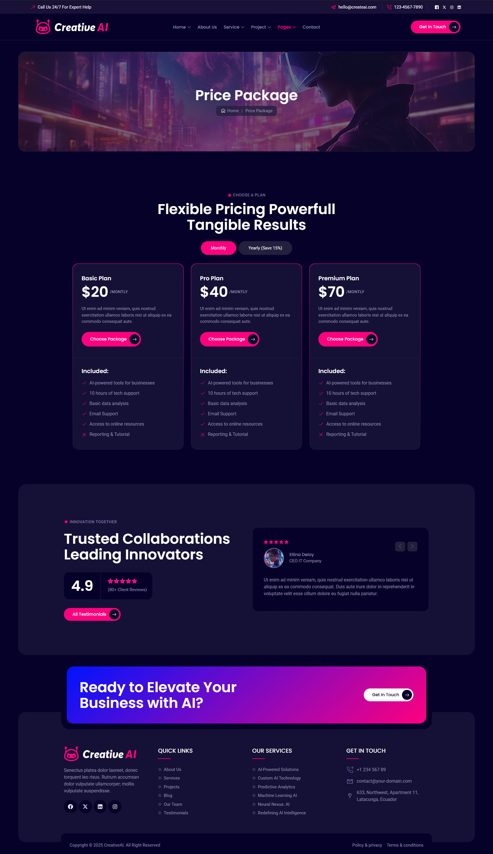 CreativeAI - Agency & AI Solutions Technology Elementor Template Kit by ...