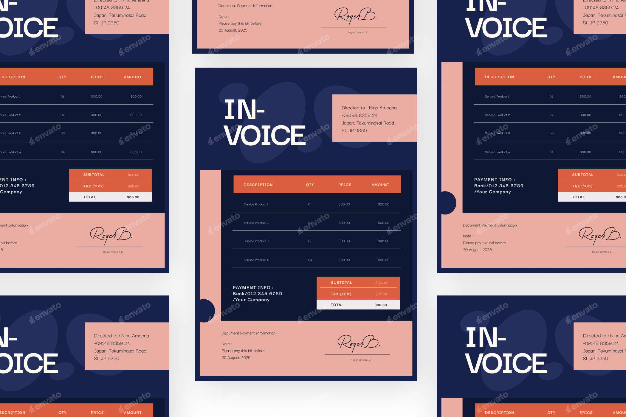 Navy Payment - Invoice, Print Templates | GraphicRiver