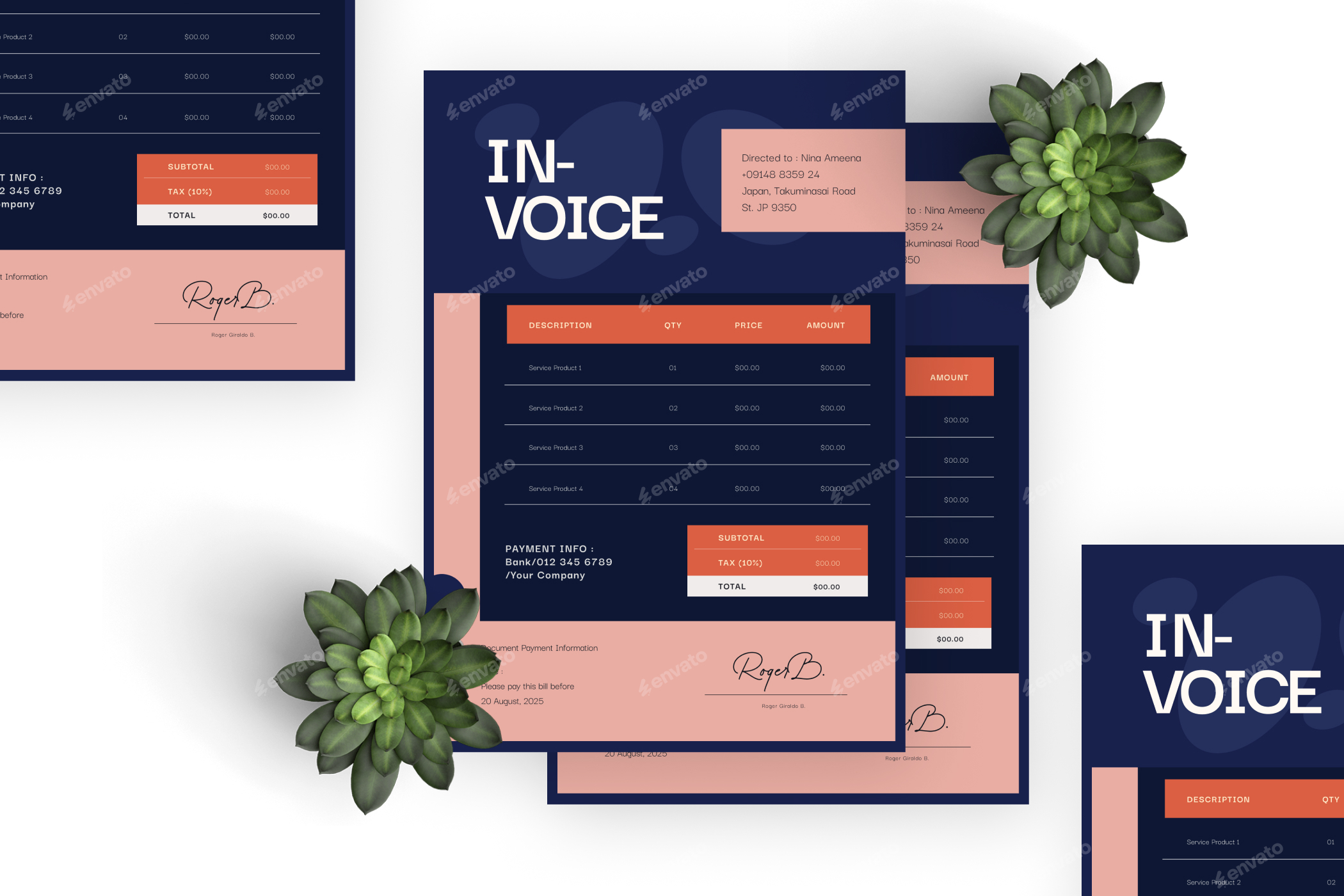 Navy Payment - Invoice, Print Templates | GraphicRiver