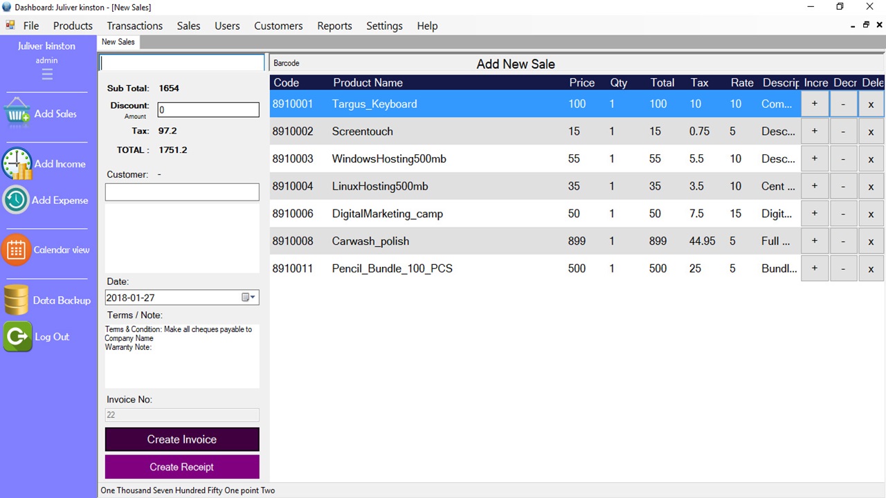 Accounting and Billing Invoice Software by dynamicsoft | CodeCanyon