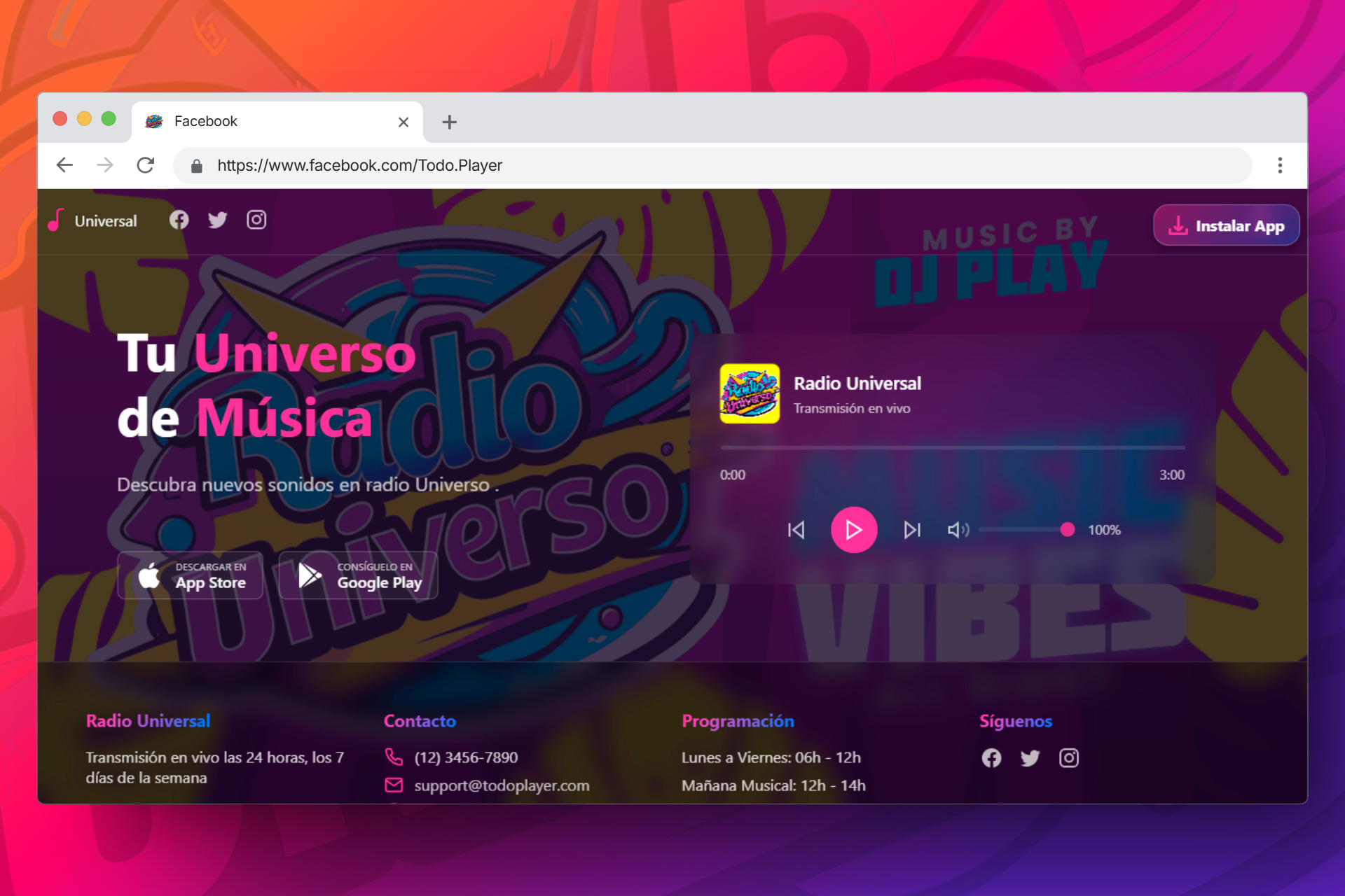 Radio Universal - Todo Players HTML5 ShoutCast, Icecast by TodoPlayer