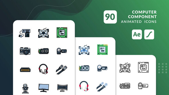 Computer Component Animated Icons | After Effects, After Effects ...