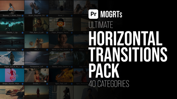 Horizontal Transitions Pack MOGRTs, Premiere Pro Templates | VideoHive