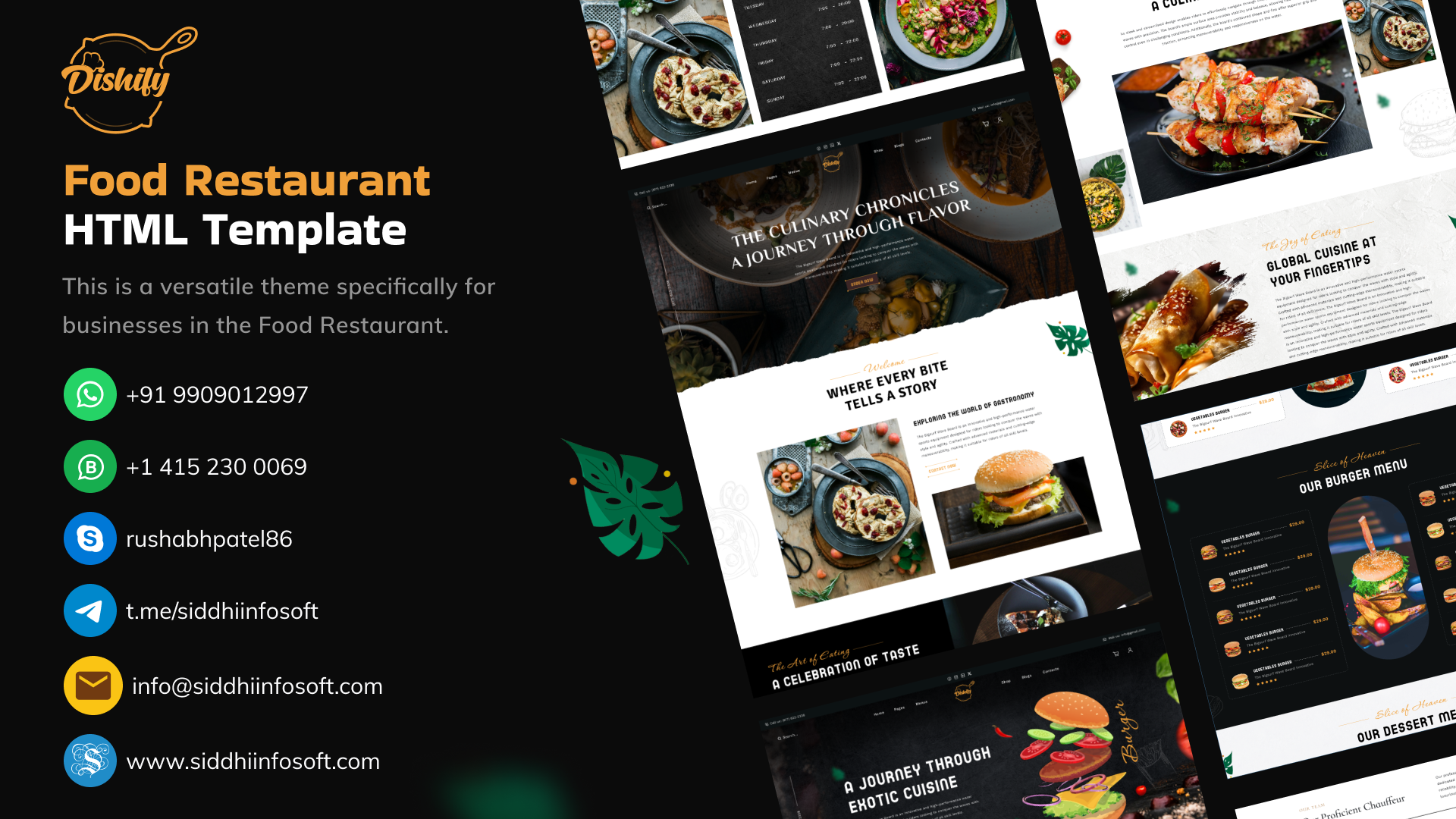 Dishify - Restaurant HTML Template by siddhiinfosoft | ThemeForest