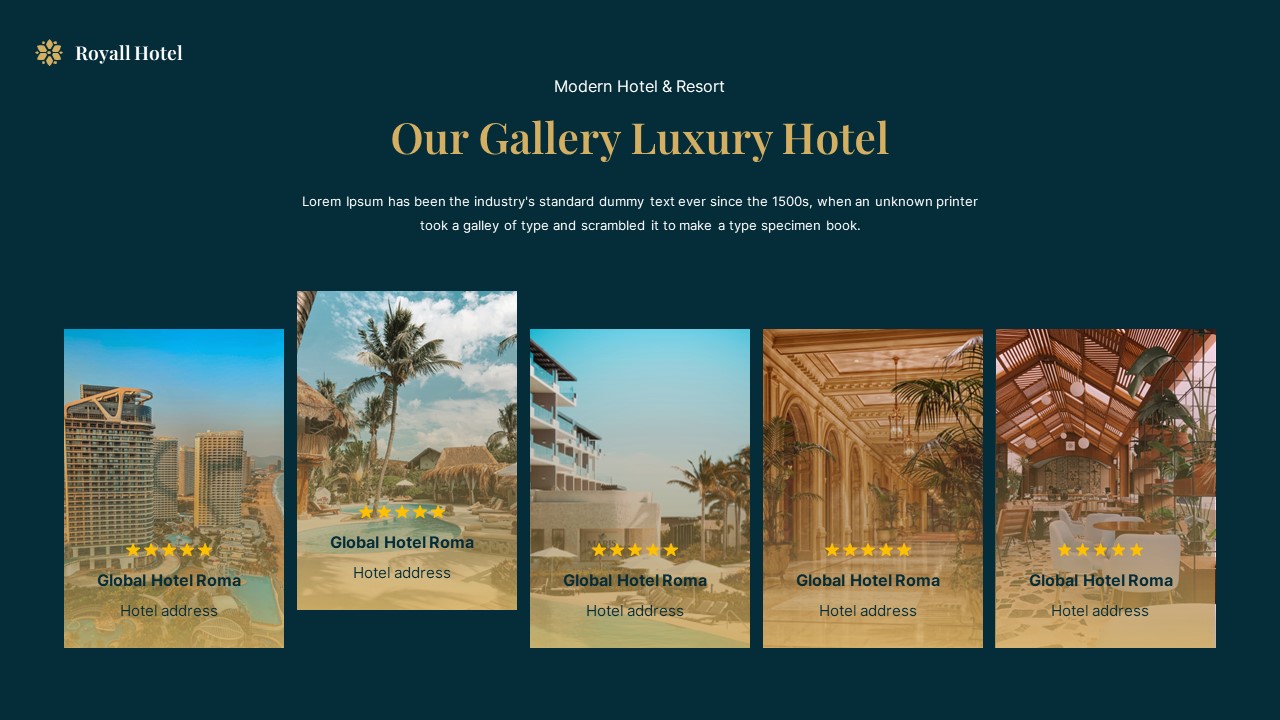 Royall - Luxury Hotel PowerPoint Template, Presentation Templates ...