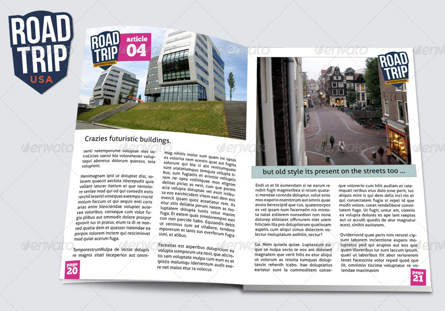 Road Trip Magazine Template, Print Templates | GraphicRiver