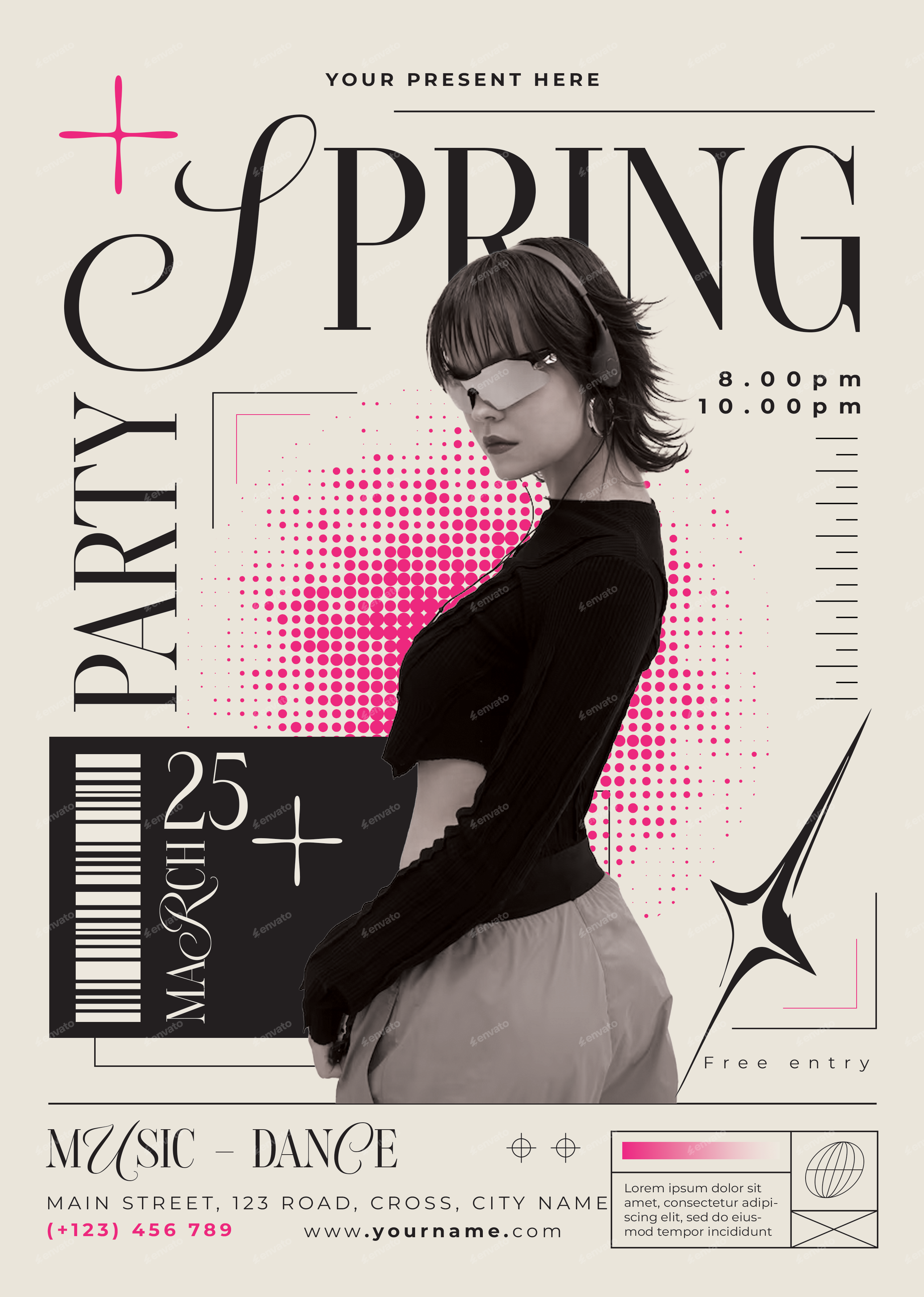 Spring Music Party Flyer, Print Templates | GraphicRiver