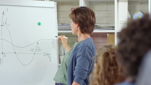Math Teacher Drawing Chart on Whiteboard, Stock Footage | VideoHive