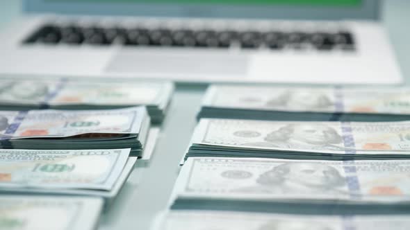 Lots of Money and Computer, Stock Footage | VideoHive