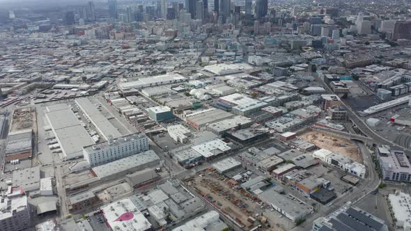 AERIAL: Warehouse District in Los Angeles Slow Tilt Up Revealing ...