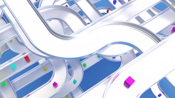 3d Color Parcel Line Deliver Postal Delivery Service Able to Loop ...