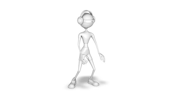Cartoon 3D Man Dance Looped on White, Motion Graphics | VideoHive