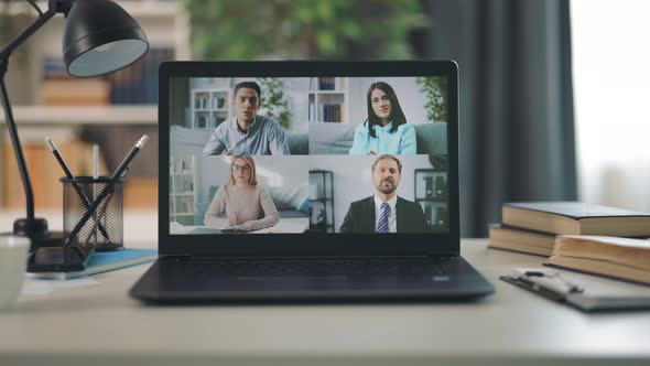 Workers Having Video Call on Laptop, Stock Footage | VideoHive