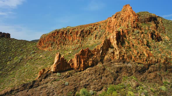 Incredibly Beautiful Sharp Cliffs in the Light of the Setting Sun ...
