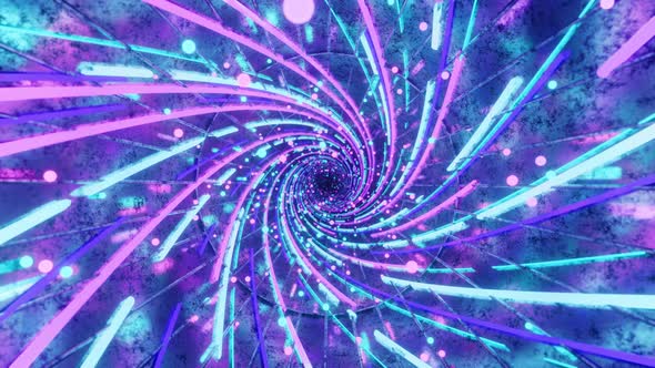Neon Time Space Warp Wormhole, Science Fiction Background, Motion Graphics
