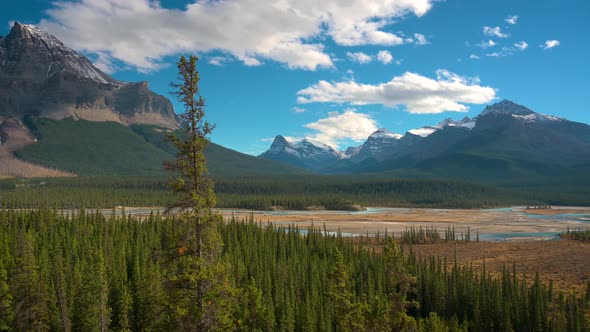 Pan Right of Howse Pass Viewpoint in Banff National Park Canada, Stock ...