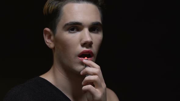 Transgender Applying Lipstick, Gender Dysphoria, Lgbt Community, Self ...