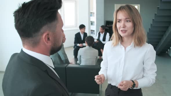 Talkative Woman Chatting With Colleague, Stock Footage | VideoHive