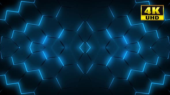 7 Blue Honeycomb Light Pack 4k, Motion Graphics | VideoHive