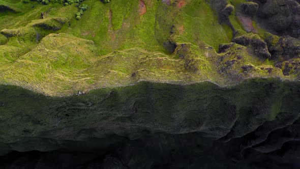 Topdown View Over Exotic Terrain of Tropical Island Under the Bright ...
