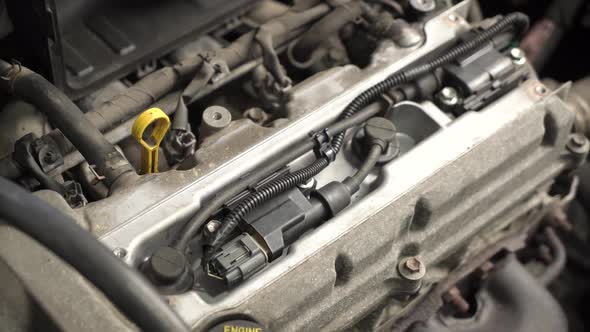 Starting the internal combustion engine. close-up, Stock Footage ...