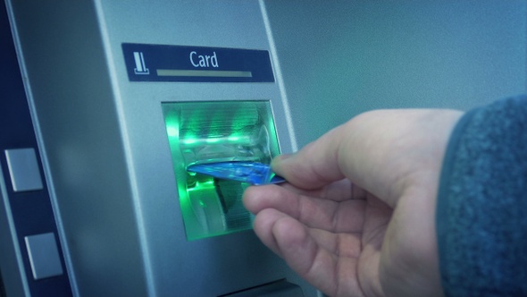 ATM Machine Sequence Getting Money Out, Stock Footage | VideoHive