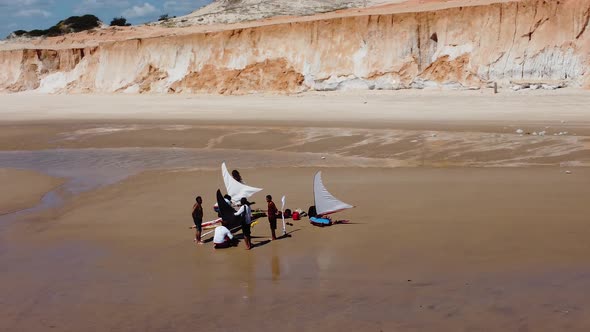 Desert landscape of Brazilian Northeast Beach at Ceara state, Stock Footage
