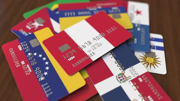 Emphasized Bank Card with Flag of Peru, Motion Graphics | VideoHive