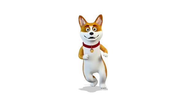 Dancing Cartoon Dog on White Background, Motion Graphics | VideoHive