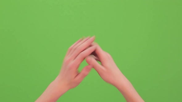 Hands Are Clapping on Green Screen Background. Male Hands Clapping on a ...