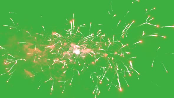 Abstract Firework on Green Chroma Key Background 4Th of July ...