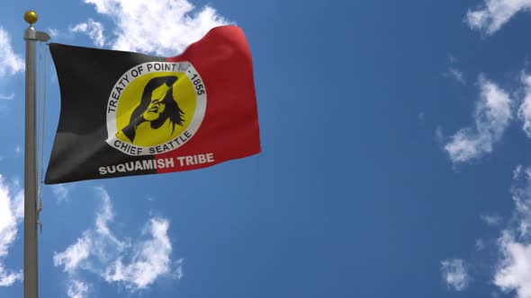 Suquamish Tribe Flag Native American Flag On Flagpole, Motion Graphics