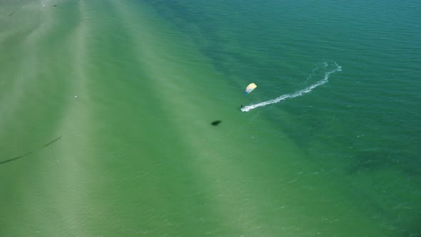 Kitesurfer in Action Aerial Top View From Drone, Stock Footage | VideoHive