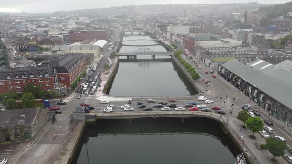 Michael Collins Bridge Cork Ireland drone aerial view, Stock Footage