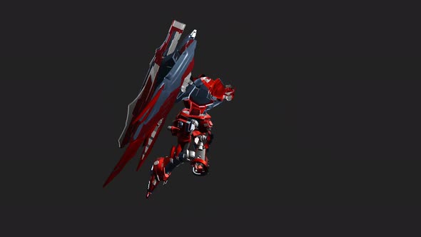 Combat robot with style Standing Melee Attack 360 High, Motion Graphics