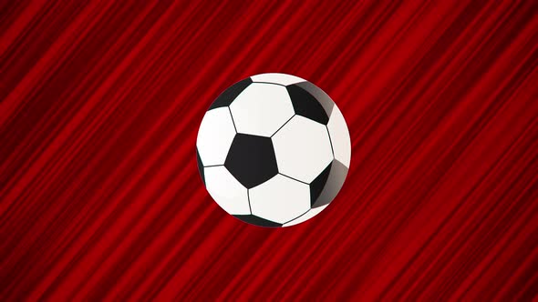 Flying soccer ball on red background. Looped animation of throwing a ...