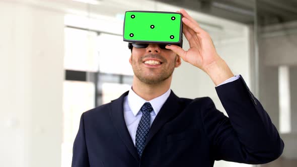 Businessman with Green Screen on Vr Headset, Stock Footage | VideoHive