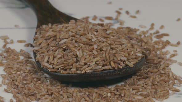 Red Basmati Rice on Spoon, Stock Footage | VideoHive