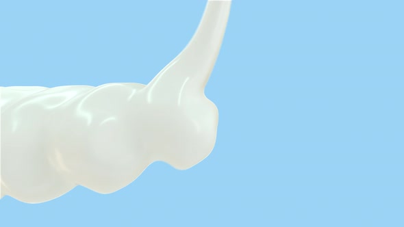 3D Animation Of Drooping Melted whipped Cream Sweet, Motion Graphics