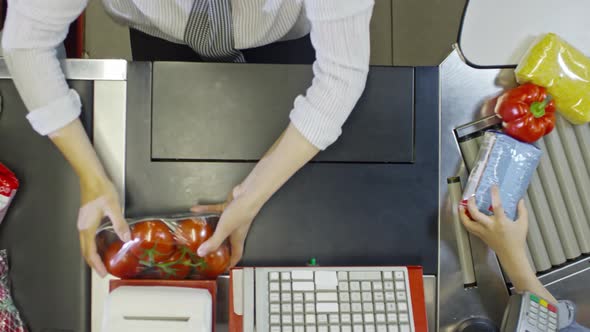 Hands of Cashier Scanning Products, Stock Footage | VideoHive