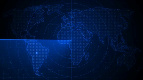 Radar Hud, World map radar animation, Motion Graphics | VideoHive