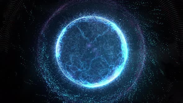 Sphere Forming from Light Particles, Motion Graphics | VideoHive