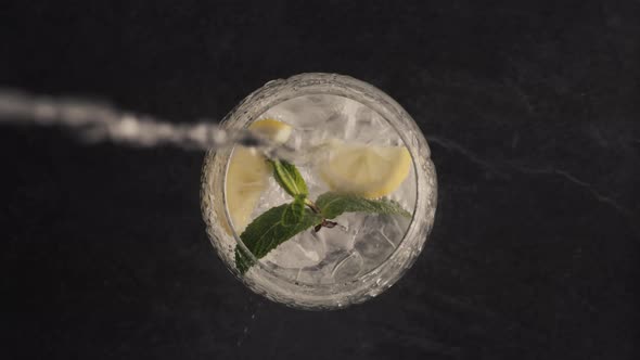 Sparkling Lemon Ice Mint Cocktail Closeup, Stock Footage | VideoHive